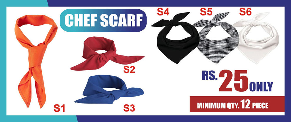 Chef Scarf of Best Fabric Durable Washable CAPS-01 – lordsindia